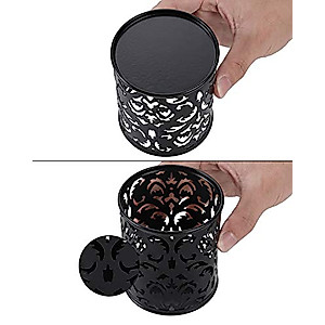 EasyPAG 2 Pack Pen Holder Desk Organizer Pen Pencil Cup Marker Holder Makeup Brush Holders,Black