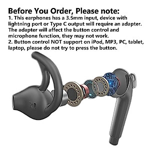 TXHUTSOG Wired Earbuds, Running Headphones with Microphone, Volume Control Earphones with Sporting Hook for Workout Sports Exercise Jogging Gym, Compatible Smartphones Mp3 Tablet Laptop 3.5mm