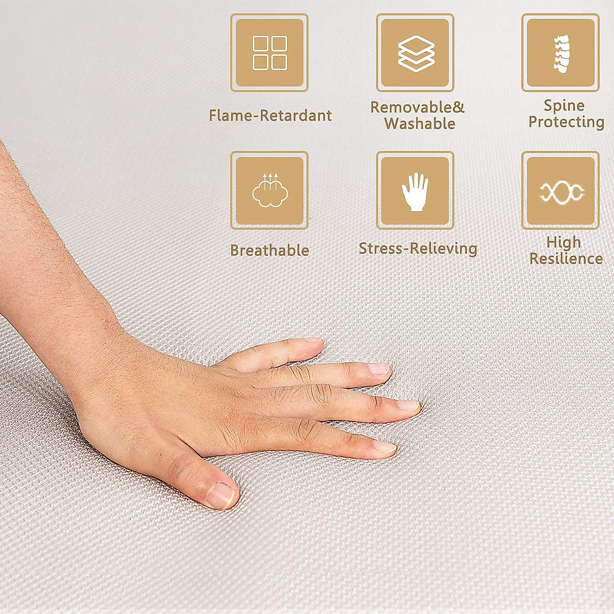 Giantex 4" Thick Folding Portable Mattress Pad Sofa Bed with Carrying Handles and Removable Washable Fabric, High-Density Foam Futon Sleepover Guest Easy to Store (Twin XL, Gray)