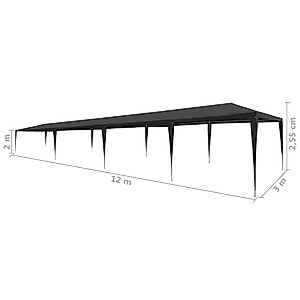 Party Tent,Outdoor Gazebo, Hardtop Gazebo,Backyard Gazebo,Garden Gazebo,Camping Gazebo,UV and Water Resistan,for Parties,Wedding,Outdoor Events,BBQ,9.8'x39.4' PE Anthracite