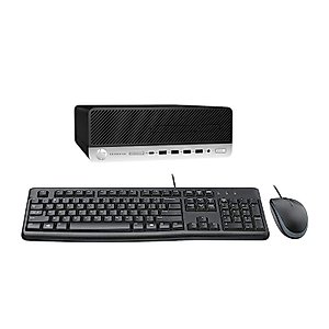 HP ProDesk 600 G5 SFF PC Bundle with Keyboard and Intel i7-9700, 8GB DDR4 RAM, 1TB SATA HDD, Intel UHD Graphics 630, Windows 10 Pro