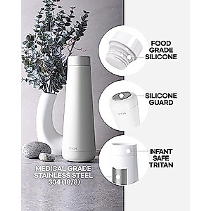 PILEUS INSULATED THERMOS WATER BOTTLE 17oz-14H Hot & 58H Cold, 7Layer Insulated Cap, Double Wall Insulation Vacuum Structure, Medical Grade StainlessSteel304(18/8) BPA-Free Tritan, Food Grade Silicone