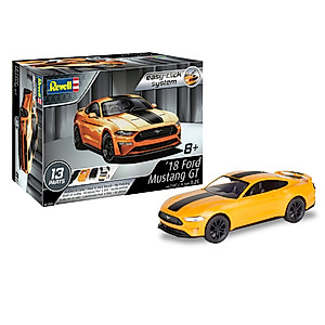 Revell 85-1241 2018 Ford Mustang GT Model Car Kit 1:25 Scale 13-Piece Skill Level 2 Plastic Easy-Click Model Building Kit, Orange