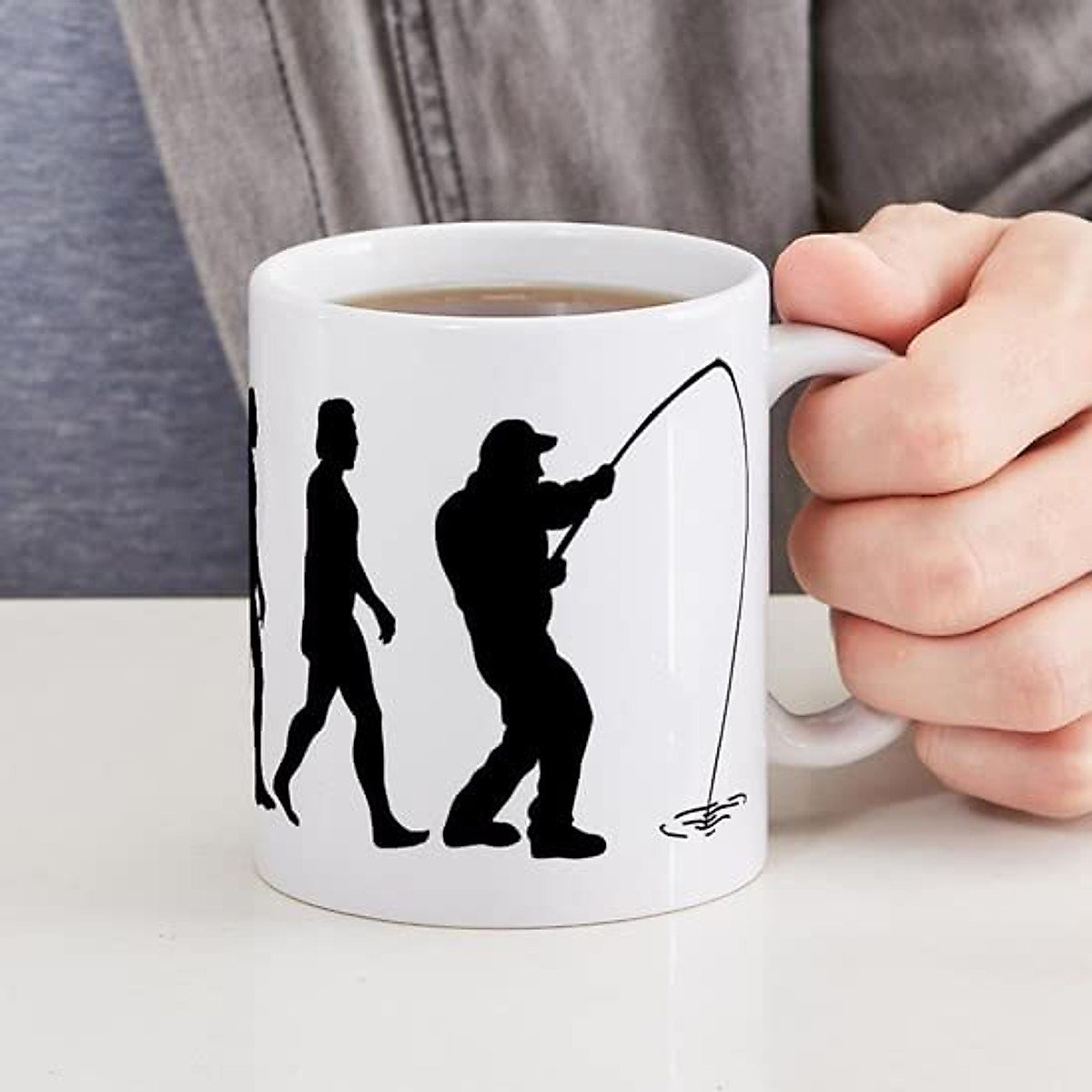 CafePress Fishing Evolution Ceramic Coffee Mug, Tea Cup 11 oz