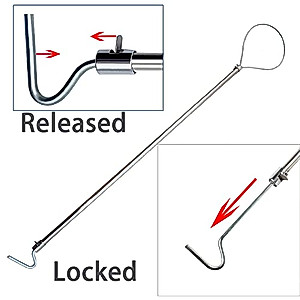 REAYEAXN 52'' Alligator Catch Pole Extra Long Control Tool Capture Noose Stainless Steel Catching and Releasing Trap for Dogs Wolves Goats Catching Game Finders