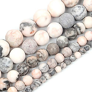 NHBT YU Natural Stone Beads Frosted Pink Agate Loose Beads for Jewelry Making Needlework DIY Bracelet Strand 4-12 MM T87 (Color : H7183, Item Diameter : 12mm About 30 pcs)