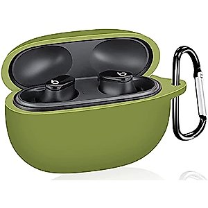 Beats Studio Ear Buds 2021 Case ,Cover Shock-Absorbing Protective Case with Keychain (Olive Green)