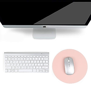 YSAGi 2 Pack Ultra Thin Waterproof PU Leather Mouse Pad,Stitched Edges,Works for Computers, Laptop,All Types of Mouse pad, Office/Home(8.66'', 2 Pack, Pink)