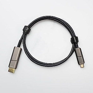 huaham Fiber Optic USB C to HDMI Cable 16.5ft, Type C to HDMI 2.0 Cable 4K@60Hz, Thunderbolt 3&4 Compatible with MacBook Pro/Air, Surface Go, Tablets, Laptops