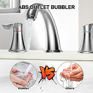 Bathroom Faucet, 8 Inch Bathroom Faucets for Sink 3 Hole, Widespread Brushed Nickel Bathroom Faucet with Pop up Drain and cUPC Lead-Free Hose(Brushed Nickel)