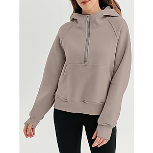AUTOMET Hoodies Sweatshirts for Women Quarter Half Zip Up Pullover Sweaters Cropped Trendy Fall Outfits Winter Clothes Fashion 2024