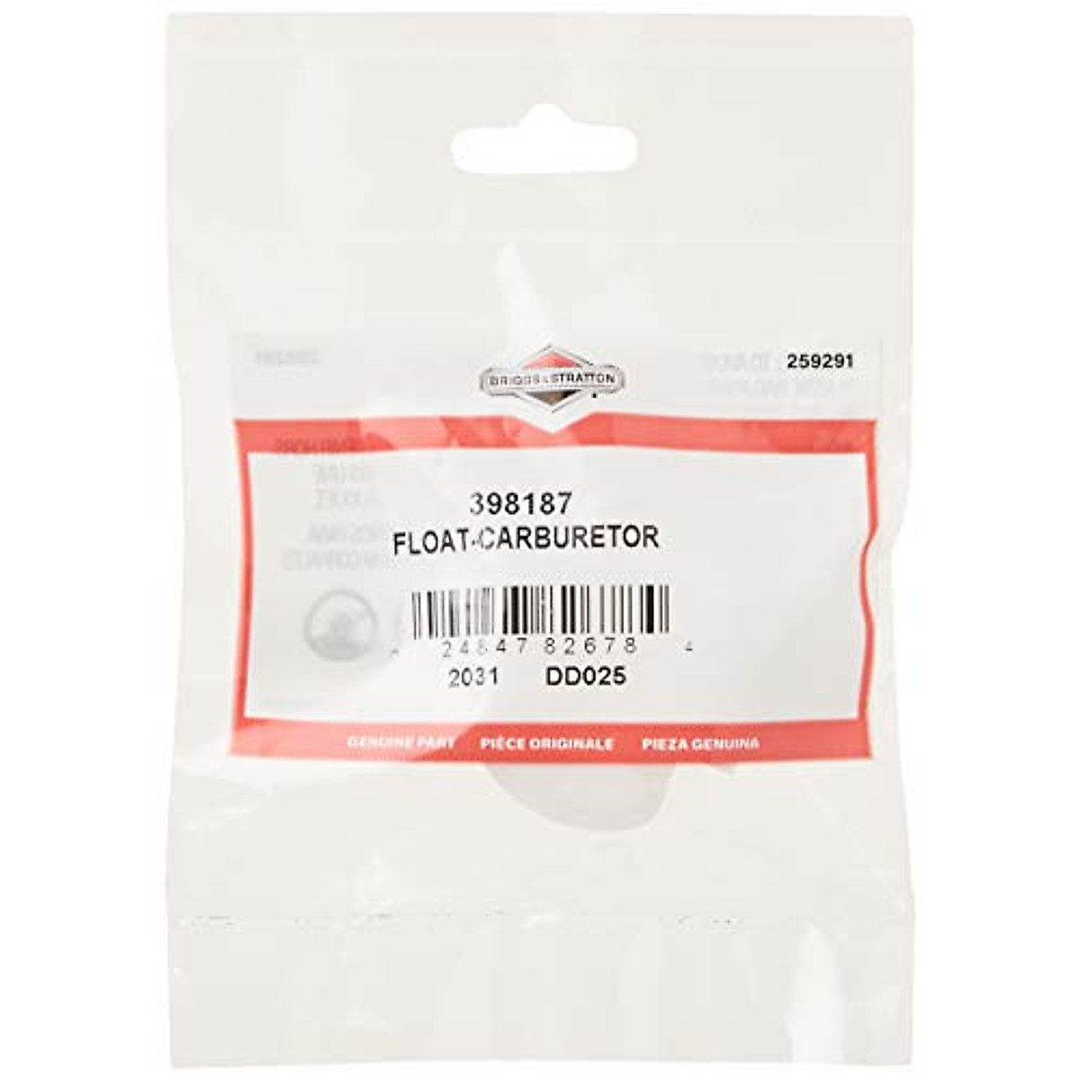 Briggs & Stratton Genuine 398187 Carburetor Float