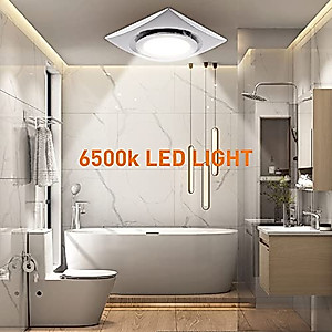 Bathroom Exhaust Fan With LED Light Ultra Quiet 1.0 Sones Ceiling Mount Exhaust Ventilation Fan 110 CFM for Home Bathroom Office Hotel