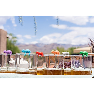 Wine Glass Charms, 6 Pack Party Sloth Gifts, Wine Accessories, Whiskey Charm, Glass Markers, Wine Charms, Sloth Cocktail Charms, Mark Your Cup and Drink Up, Funny Reusable Silicone Animal Buddies