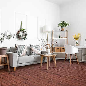 Sorbus 48Sq. Ft. Wood Grain Floor Tiles Foam Mat EVA Interlocking Mats Tile 3/8-Inch Thick Flooring Wood Puzzle Exercise Mats w/Borders - Home Playroom Basement, Apartment, Trade Show, Baby, Dance