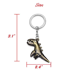 YONGYAN Dinosaur Cute Keychain Couple Keychain Pendant Unisex Car Keyring Alloy Bag Accessories for Men and Women (Copper)