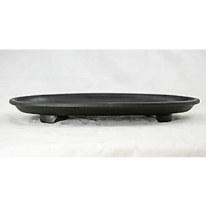 Oval Black Plastic Humidity/Drip Tray for Bonsai Tree and House Indoor Plants - 9.5"x 6.5"x 1"
