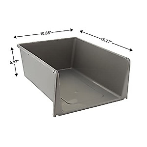 Organize Your Home Stackable Storage Containers with Open Front, 3 Pack, Great Organizing Bins for Pantry, Closet, Bedroom, and all Storage, Grey, 15.2” x 10.6” x 6.0”