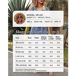 Maggeer 2023 Womens Casual Summer Dresses Short Sleeve Cute V Neck Ruffle Boho A Line High Low Flowy Swing Beach Modest Floral Maxi Dress with Pockets Dusty Blue XL