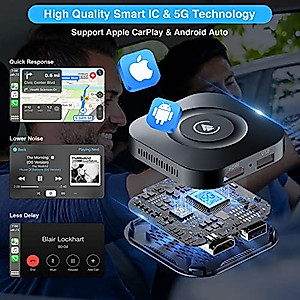 KAMING Wireless Carplay Adapter with Netflix & YouTube - 2023 HDMI Dongle The Magicc Box Carplay for Phone to Miracast and Stream Media to Your Car & TV, Apple Carplay Wireless Adapter & Android Auto