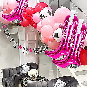 6 pcs pink cowgirl boots Balloons,for Last Rodeo Bachelorette Party Decorations,Cowgirl Balloons for Western Themed Birthday Party Decorations Supplies.