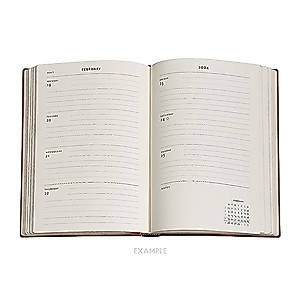 Inkblot (Old Leather Collection) Midi 12-month Dayplanner 2024