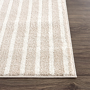Abani Rugs Beige Arch Pattern Knot Modern Print Premium Area Rug - Contemporary No-Shed Neutral 5’3” x 7’6” (5'x8') Bedroom Rug