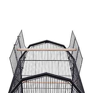 Bird Cage,Black Large Bird Cage with Rolling Stand,Large Pet Cage with Wheels,Cockatiel Parakeet Finch Parrot Birdcage 5 Door (17.9" L x 17.9" W x 39.9" H)