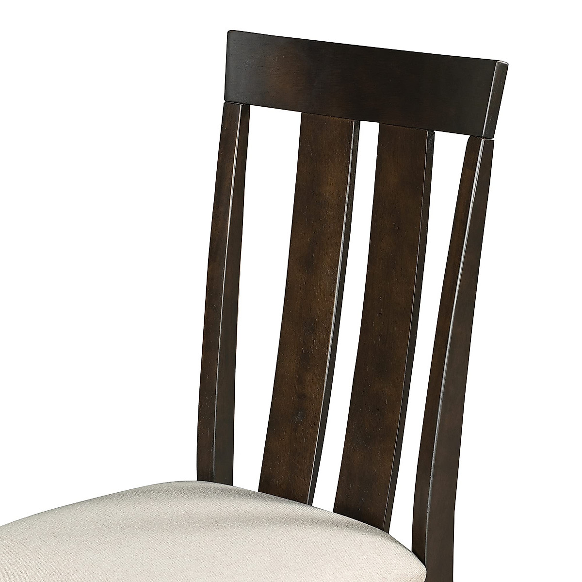 Tiophome Set of 4 Seat Cushions and Curved Back, Soft Fabric Chairs with Solid Wood Legs for Indoor Dining Room, Restaurant, Kitchen, Veneer Birch Finish (Espresso)