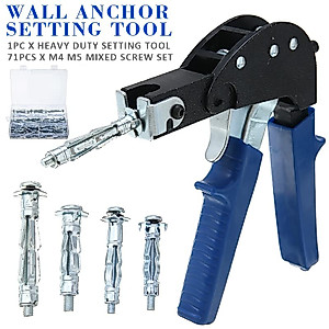 Expansion Screw, Stainless Steel Expansion Bolts, Screws, Screws,Expansion Bolts Hollow Wall Anchor Metal Setting with M4 M5 Mixed Screw Set Cavity Plasterboard Fixing Car Body Repair Tool