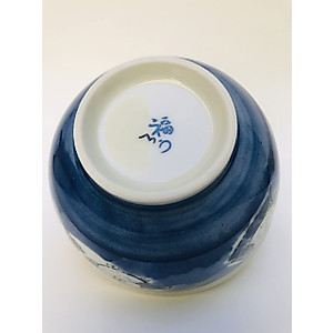 Japanese Rice Bowl, Rice Ramen Noodle Soup Sarada Pasta:Owl Good Luck Blue #140-972