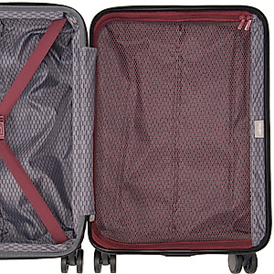 DELSEY PARIS Alexis Durable Luggage, Expandable Lightweight 4-Wheel Spinner, Easy Grip Handles for Smooth Mobility, TSA-Lock Incorporated, Men and Women, Black/Rose Gold, Check-In 25-Inch