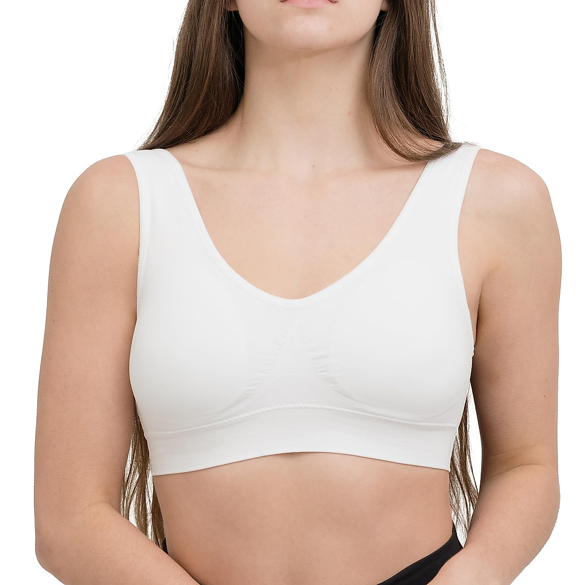 Coobie Seamless Comfort Bra,White,X-Large