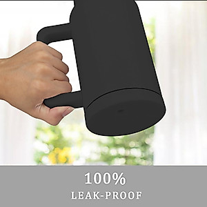 Towsnails 40 oz Tumbler with Handle and Straw Lid | Insulated Cup Reusable Stainless Steel Water Bottle Travel Mug Cupholder Friendly | Gifts for Women Men Him Her - Black