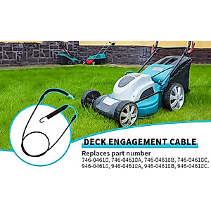 IDEASURE 946-04618C Deck Engagement Cable Compatible with Cub Cadet LTX1045 LTX1042 LTX1040 LTX1046M LTX-1045 LTX-1042 LTX-1046M Troy Bilt TB2246, Replaces 946-04618 946-04618A 746-04618 746-04618A