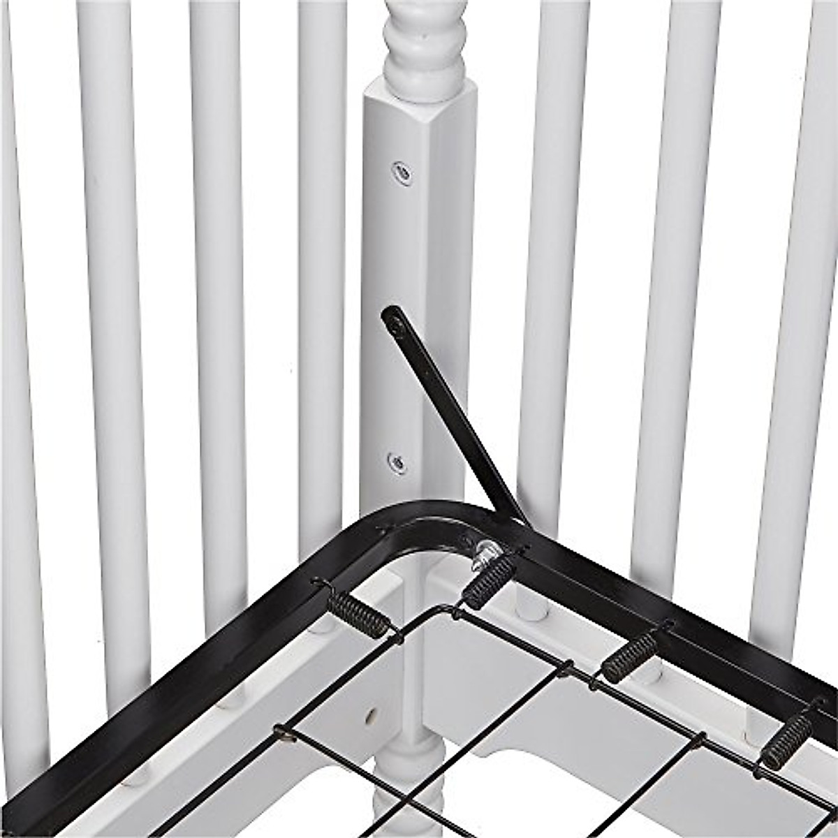 Little Seeds Rowan Valley Linden Wooden Baby Crib with Spindle Work in White