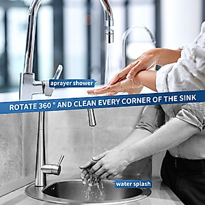 Brass Swivel Faucet Aerator 360° Twist Sink Aerator 55/64'' Female Thread, Kitchen Dual-function Sink Sprayer Attachment, Chrome