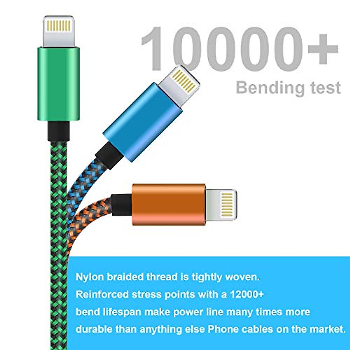 [Apple MFi Certified] 6 Pack iPhone Charger, 2.9/2.9/6/6/10/10 FT WZK USB Lightning Cable Compatible iPhone 14 13 12 11 Pro Max XR XS X and More