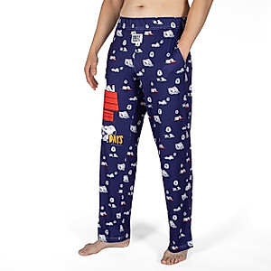 BRIEF INSANITY Snoopy Unisex Lounge Pajama Pants - Comfy, Loose-Fit, Ultra-Soft - Snoopy Lazy Days Sleep Bottoms (Medium)