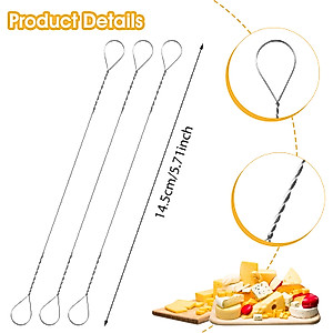 10PCS 5.7" Cheese Slicer Wire Replacement Stainless Steel Cheese Cutters Slicer Kit, Handheld Butter Cutter Slicer Perfect Cheese Slices, For Home Kitchen Block Cheese Cutting(0.35mm Diameter)