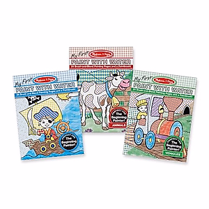 Melissa & Doug My First Paint With Water Activity Books Set - Animals, Vehicles, and Pirates - FSC Certified