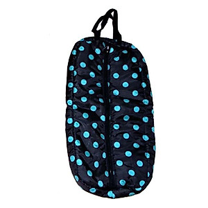 AJ Tack Wholesale Padded Bridle Bag - Black with Turquoise Dots