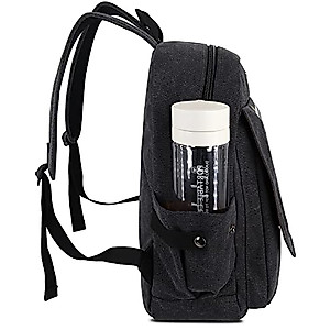 Roffatide Anime Attack on Titan Wings of Freedom Backpack for Men Printed Schoolbag Canvas Backpack Daypack with Headphone Hole Black