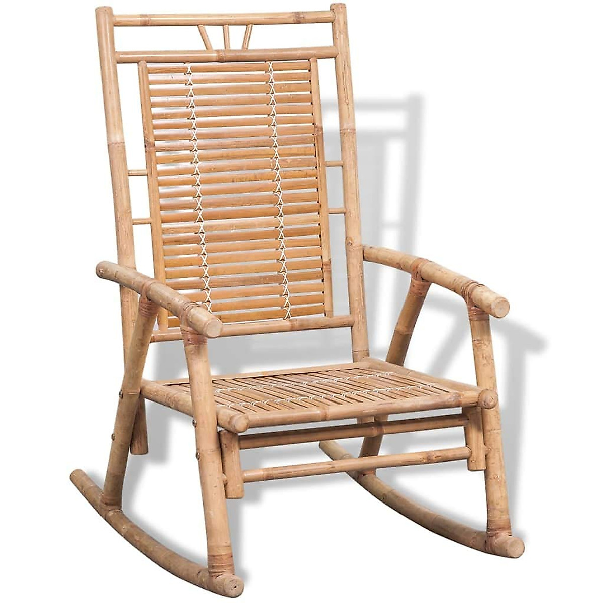 CUSON Rocking Chair Outdoor | Porch Rocker | Patio Rocker Chairs for Garden, Deck, Balcony, Backyard | Bamboo 26" x 33.9" x 41.3"