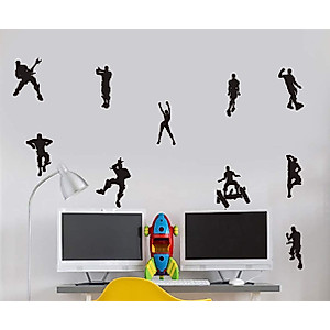 ALiQing Large Game Wall Decal Poster Dancing Wall Stickers Floss Dancing Decal for Children Teenager Bedroom Playroom Wall Decoration (Black)