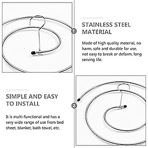 Bed Sheet Drying Hanger 2pcs Spiral Shaped Drying Rack Quilt Rack Stainless Steel Laundry Stand Removable Quilt Blanket Hanger for Bed Sheet Coverlet Scarf Towel Blanket Drying Rack