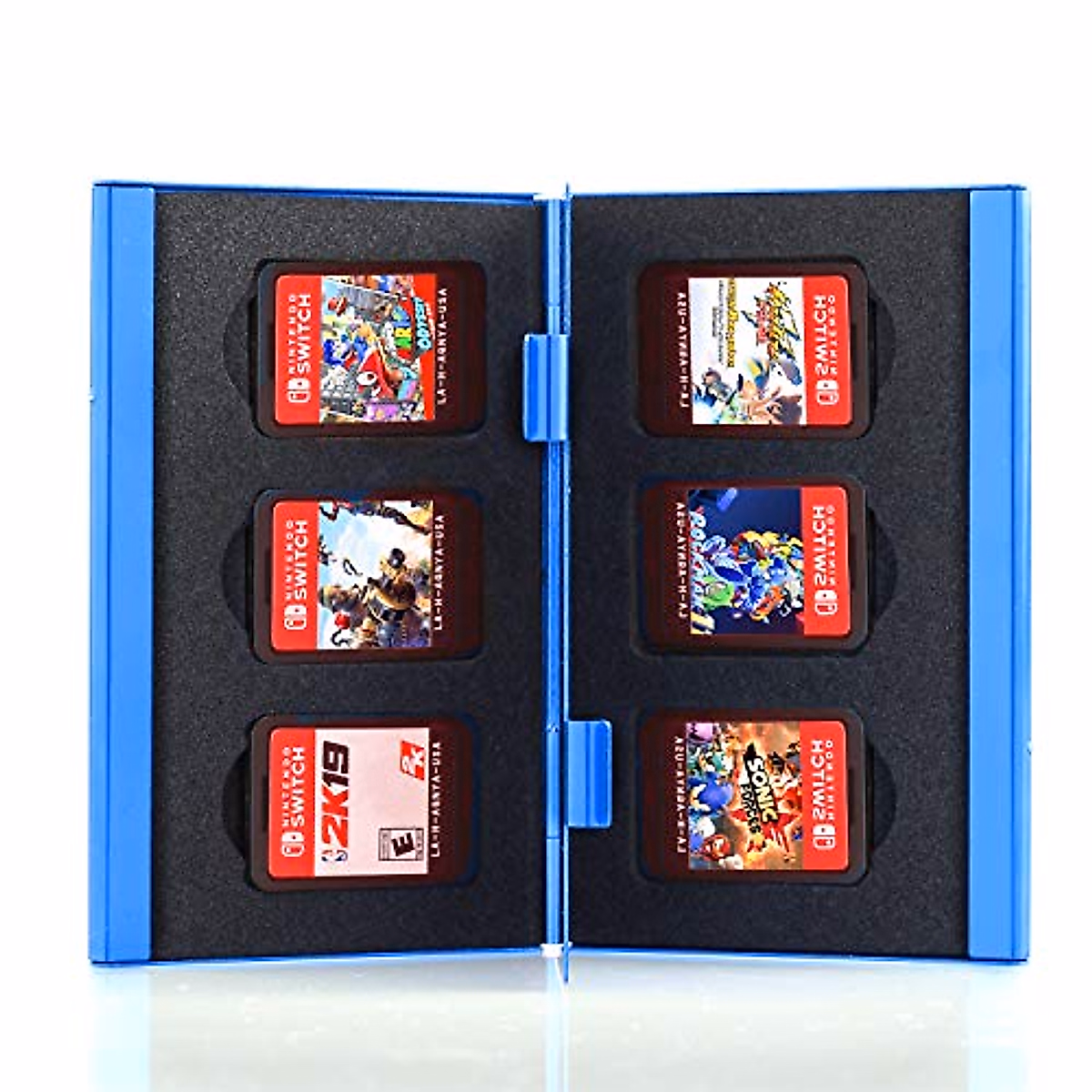 Premium Game Card Case for Nintendo Switch, Aluminum Game Cartridge Holder for Nintendo Switch (Hold 6 Game Cards) (Blue)