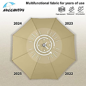 ABCCANOPY Durable Patio Umbrellas 9' Khaki