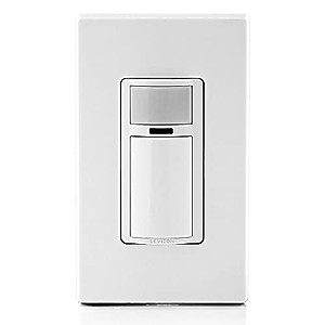 Leviton DOS15-1LZ Decora Occupancy Motion Sensor In-Wall Switch, Auto-On, 15A, Single Pole, Multi-Way or Multi-Sensor, White with Ivory, Light Almond Faceplates
