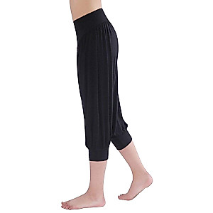 LKXHarleya Women Modal Harem Yoga Pants Loose Casual Fold Over Pilates Capri Pants Yoga Pants